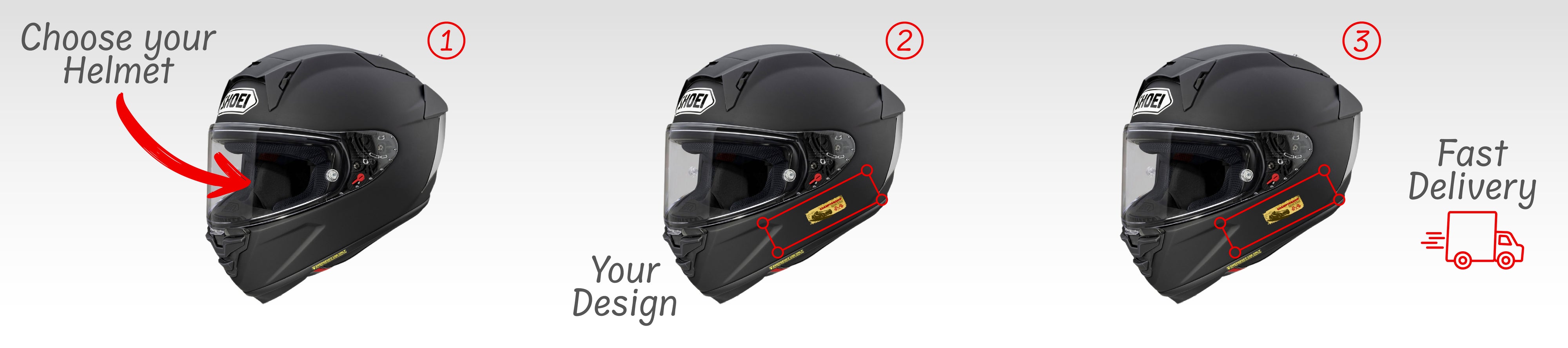 Motorradhelm bedrucken lassen bei | balleristo.com